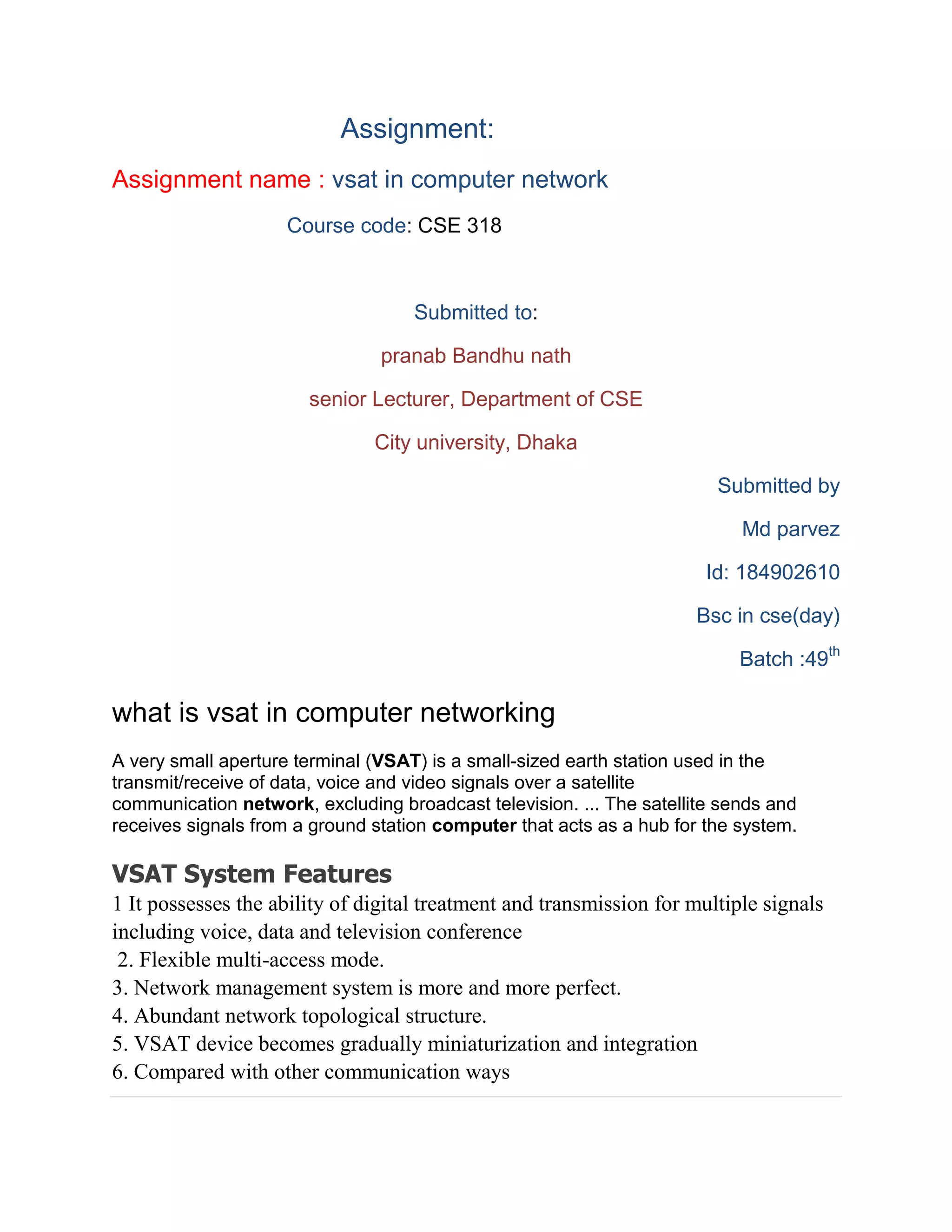 Vsat in computer network | PDF