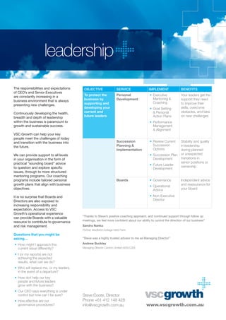 VSC Growth Leadership | PDF