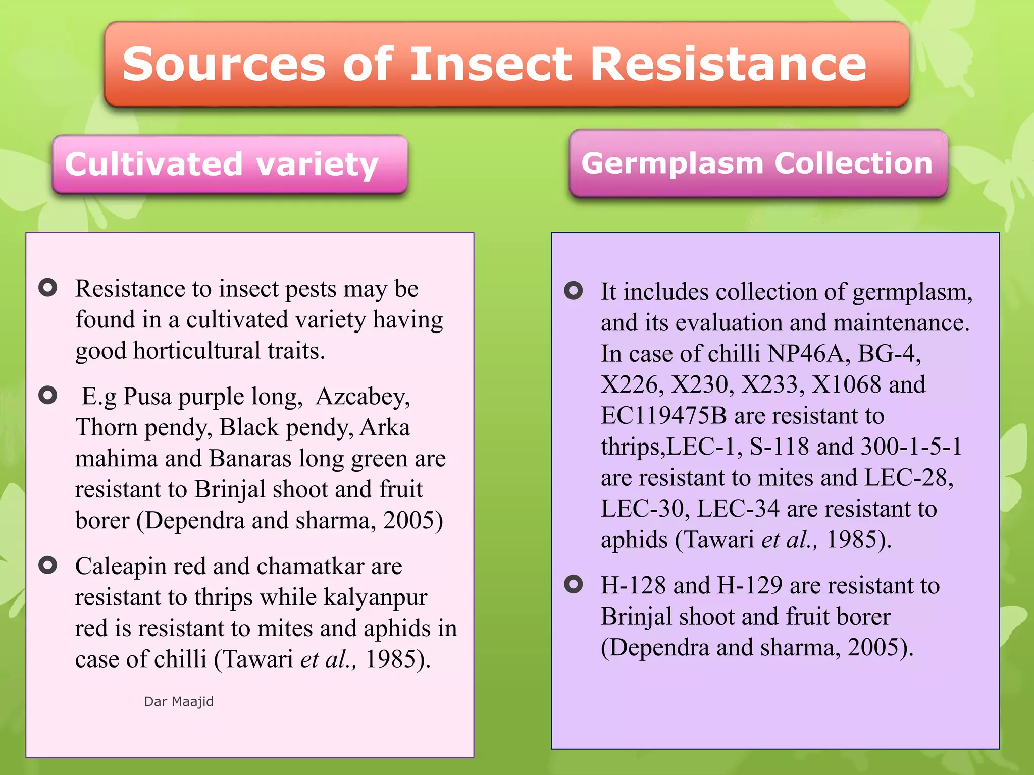 Breeding for insect pest stress in vegetable crops | PPTX