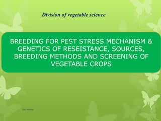 Breeding for insect pest stress in vegetable crops | PPTX | Agriculture ...