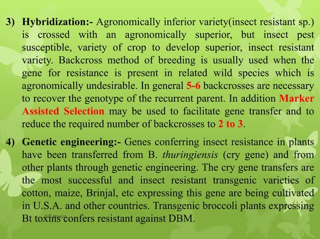 Breeding for insect pest stress in vegetable crops | PPT