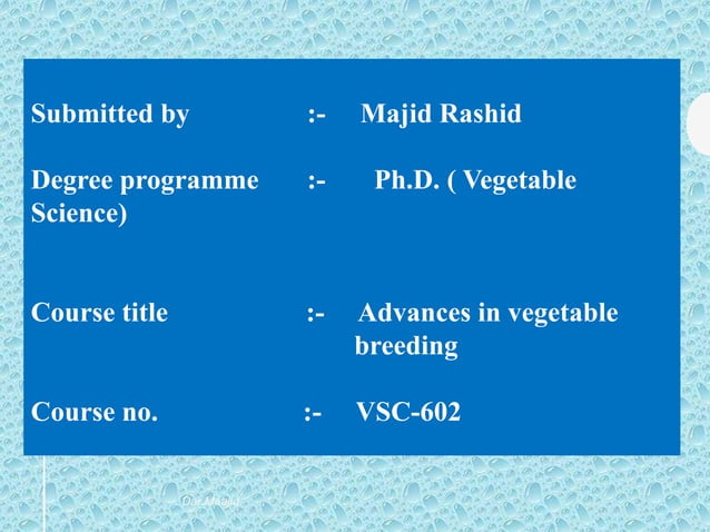 Breeding for insect pest stress in vegetable crops | PPTX | Agriculture ...