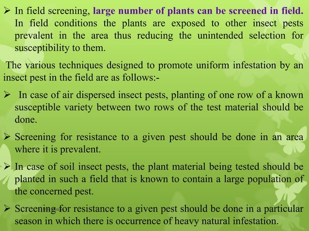 Breeding for insect pest stress in vegetable crops | PPTX | Agriculture ...