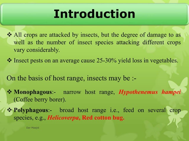Breeding for insect pest stress in vegetable crops | PPTX | Agriculture ...