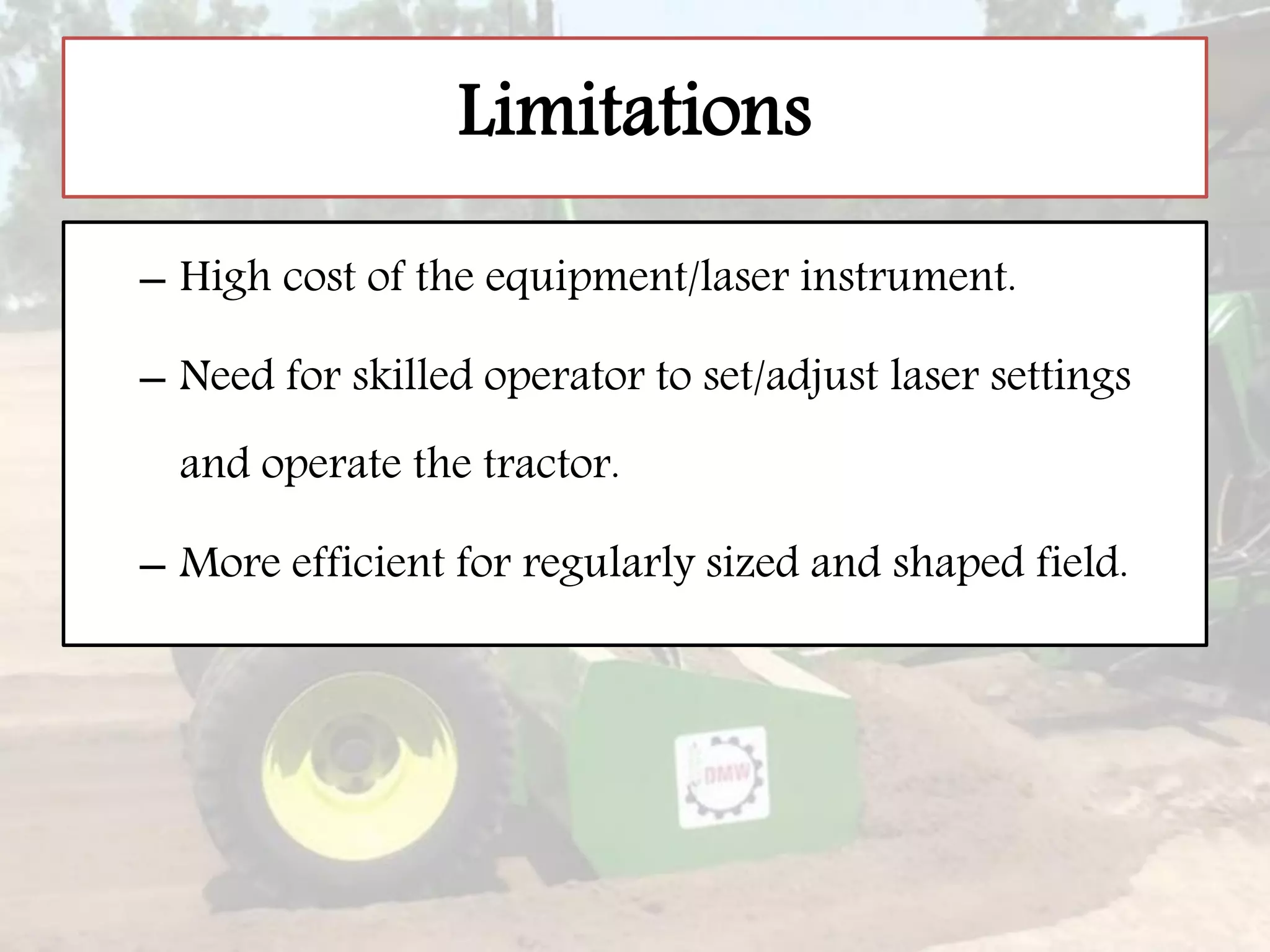 Lazer leveling, mechanized direct seed sowing, seedling and sapling ...