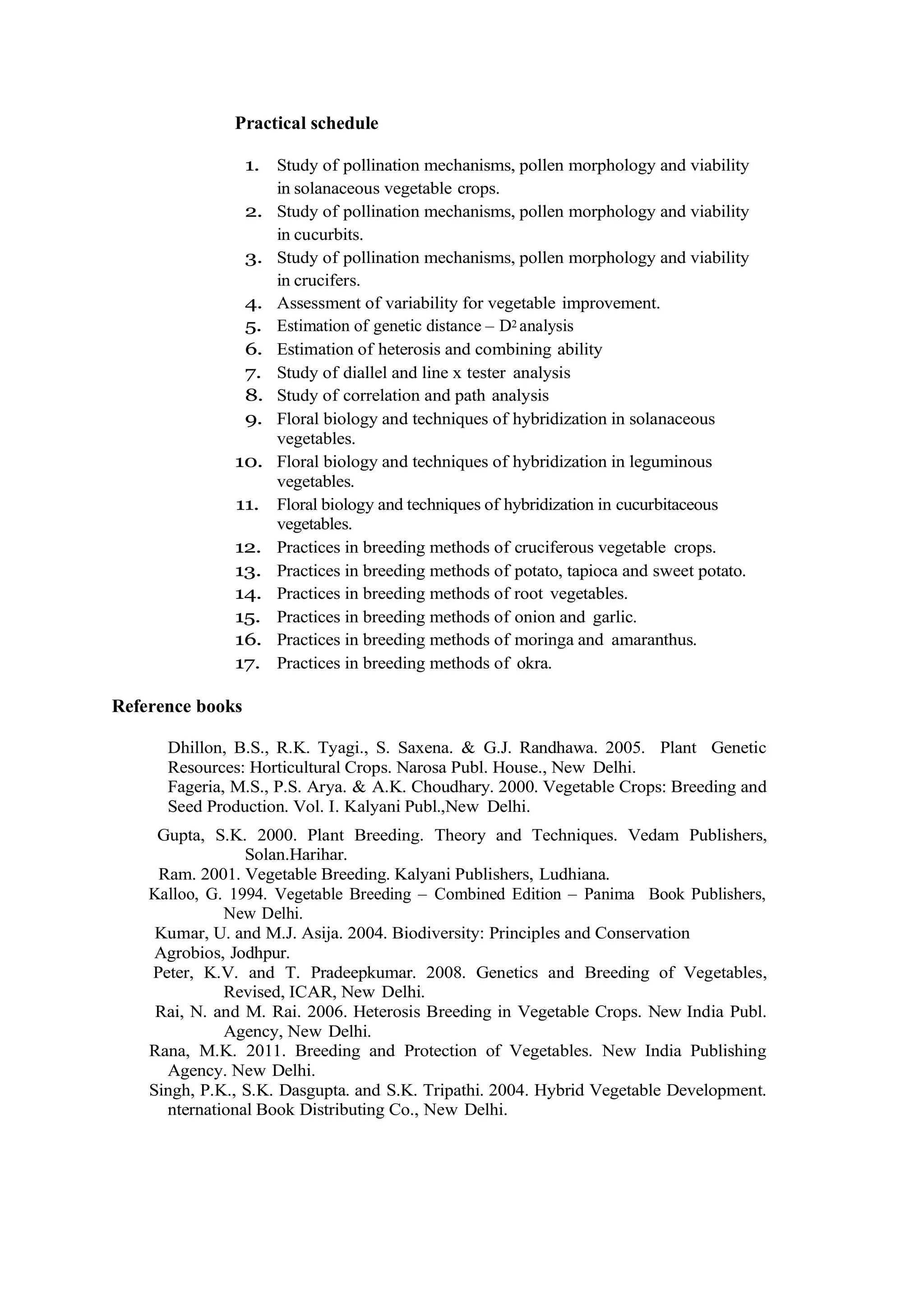 Vsc 611 breeding of vegetable crops | PDF