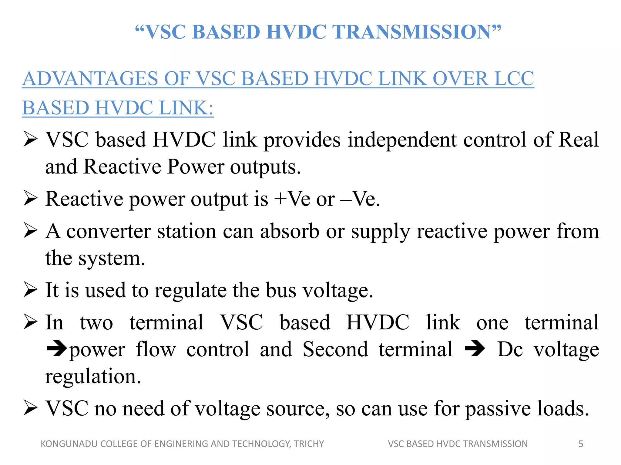 Vsc based hvdc transmission | PPTX