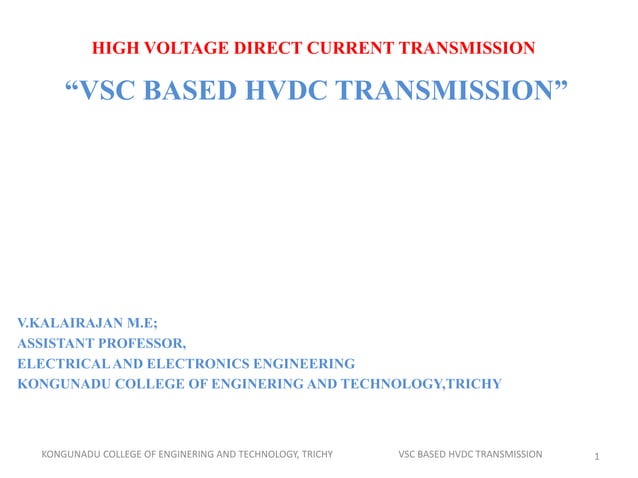 Vsc based hvdc transmission | PPTX | Computer Networking | Computing