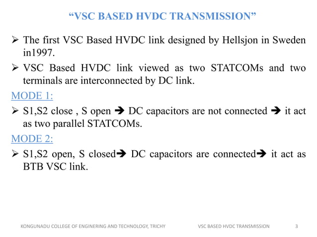 Vsc based hvdc transmission | PPTX | Computer Networking | Computing