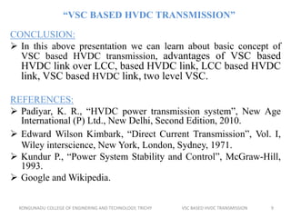 Vsc based hvdc transmission | PPTX | Computer Networking | Computing
