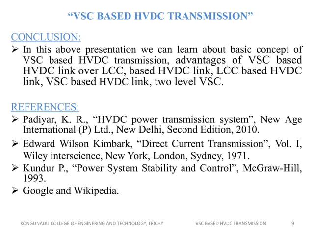 Vsc based hvdc transmission | PPTX | Computer Networking | Computing