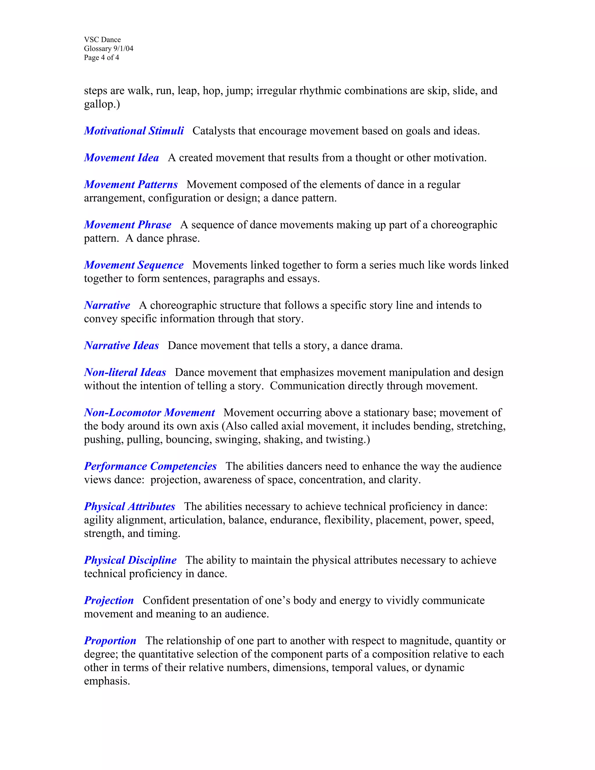 Dance Glossary | PDF
