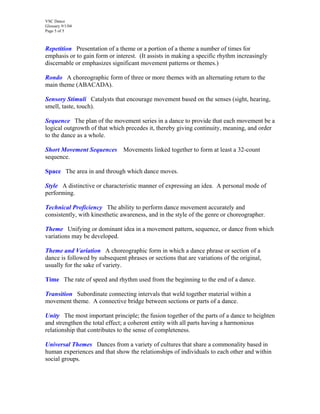 Dance Glossary | PDF