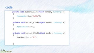 Vs c# lecture1 | PPT