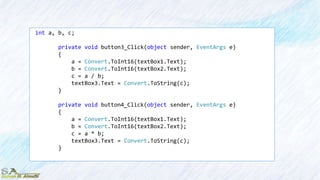 Vs c# lecture1 | PPT