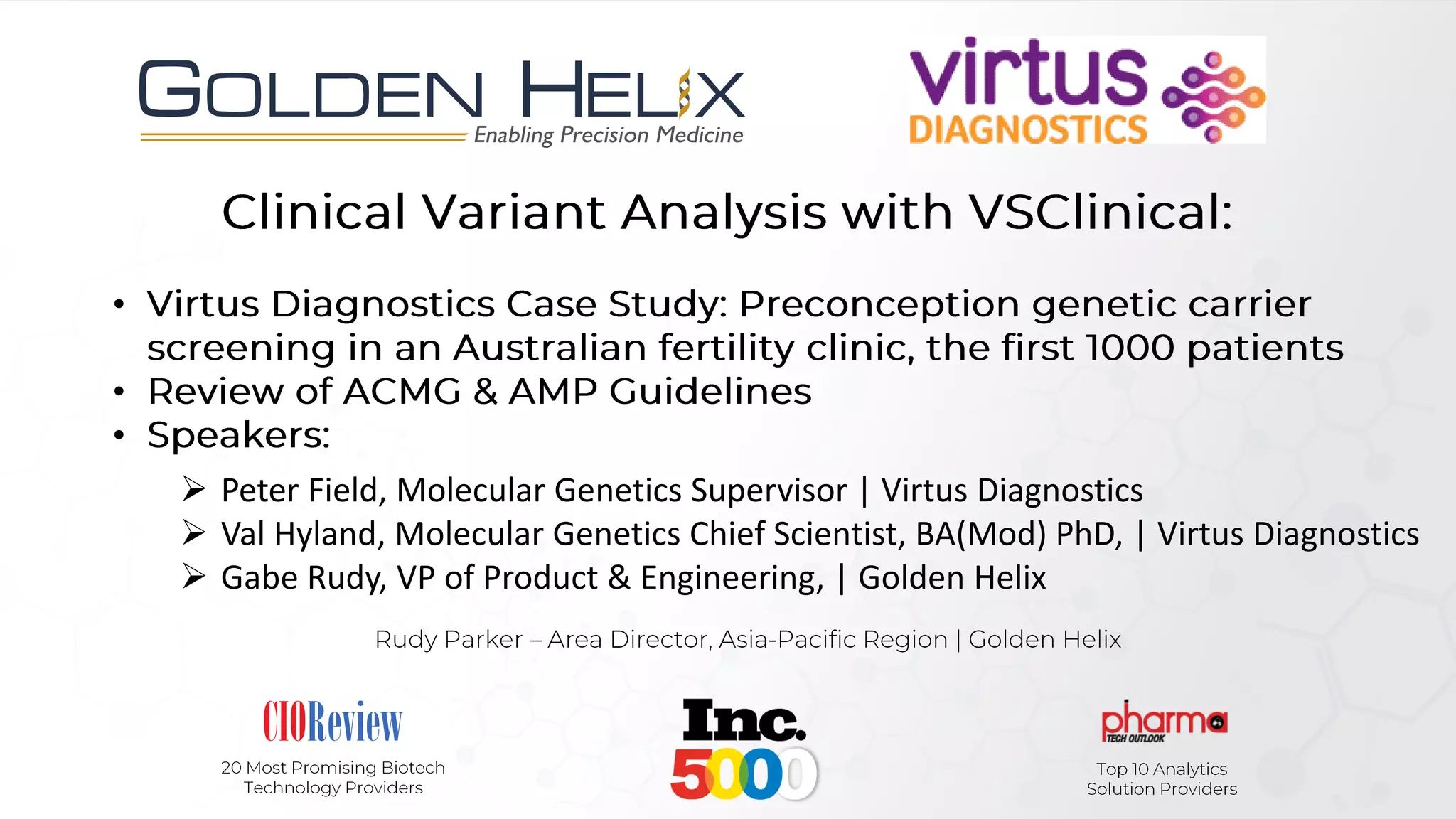 Clinical Variant Analysis with VSClinical: Virtus Diagnostics Case Study and Review of ACMG ...