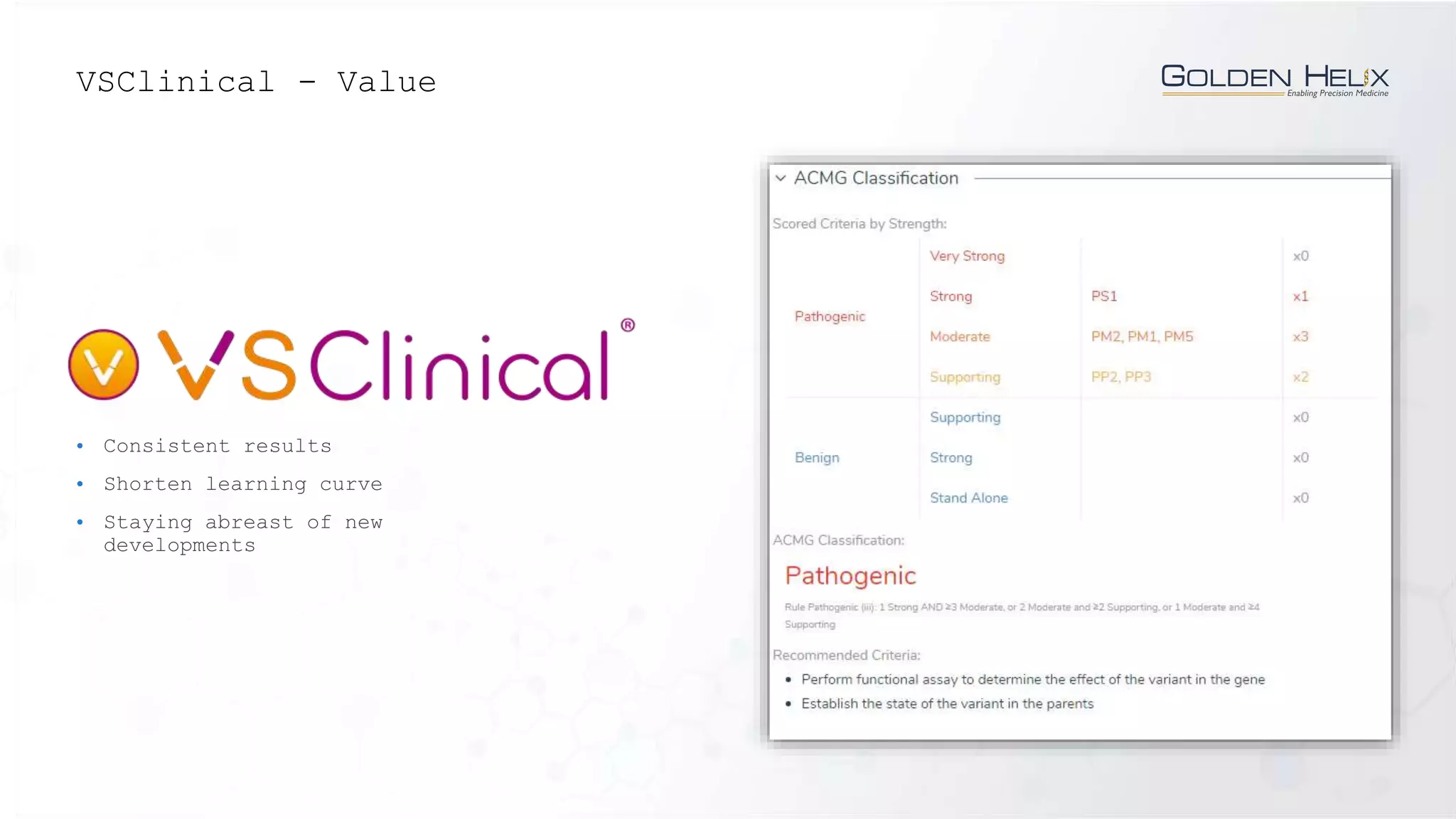 ACMG-Based Variant Classification with VSClinical | PPTX