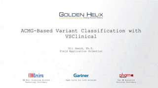 ACMG-Based Variant Classification with VSClinical | PPTX