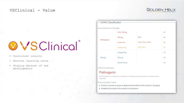ACMG-Based Variant Classification with VSClinical | PPTX