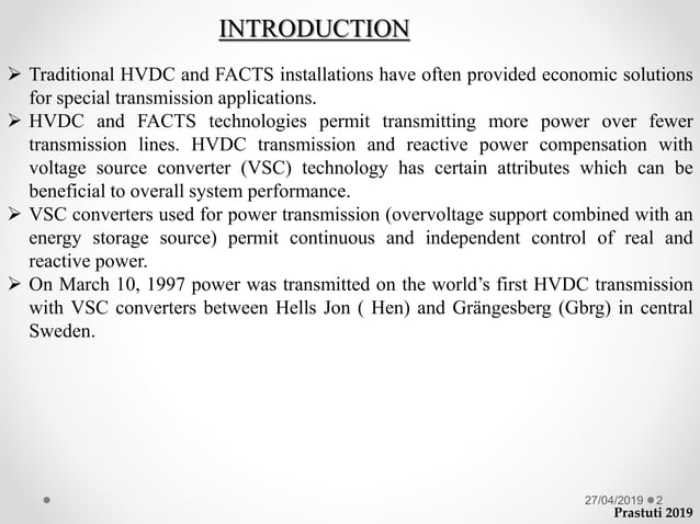 Voltage source Converters as a building block of HVDC and FACTS | PPTX