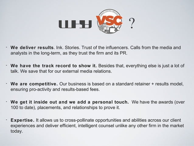 Vsc presentation(potential client) | PPT