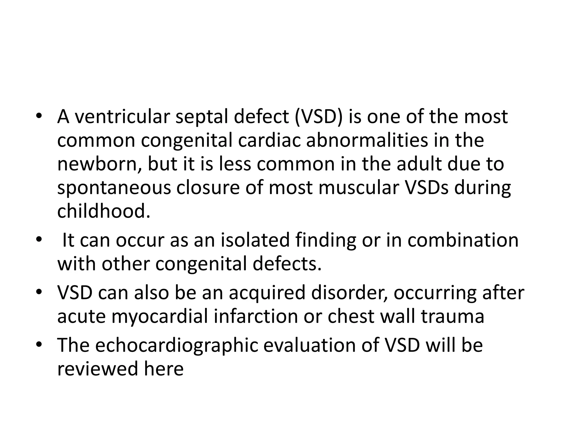 Ventricular Septal defects Echocardiography | PPTX