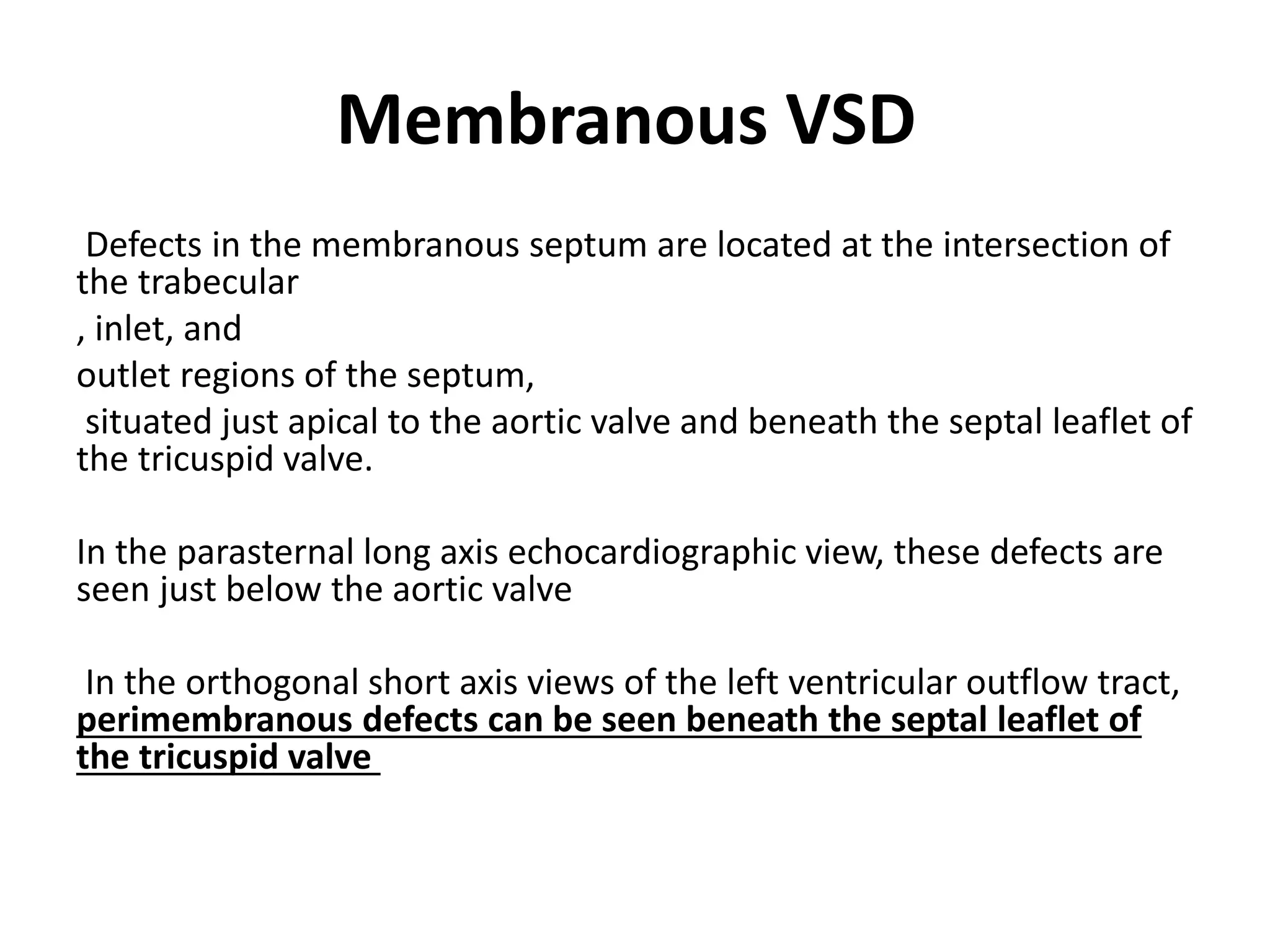 Ventricular Septal defects Echocardiography | PPTX