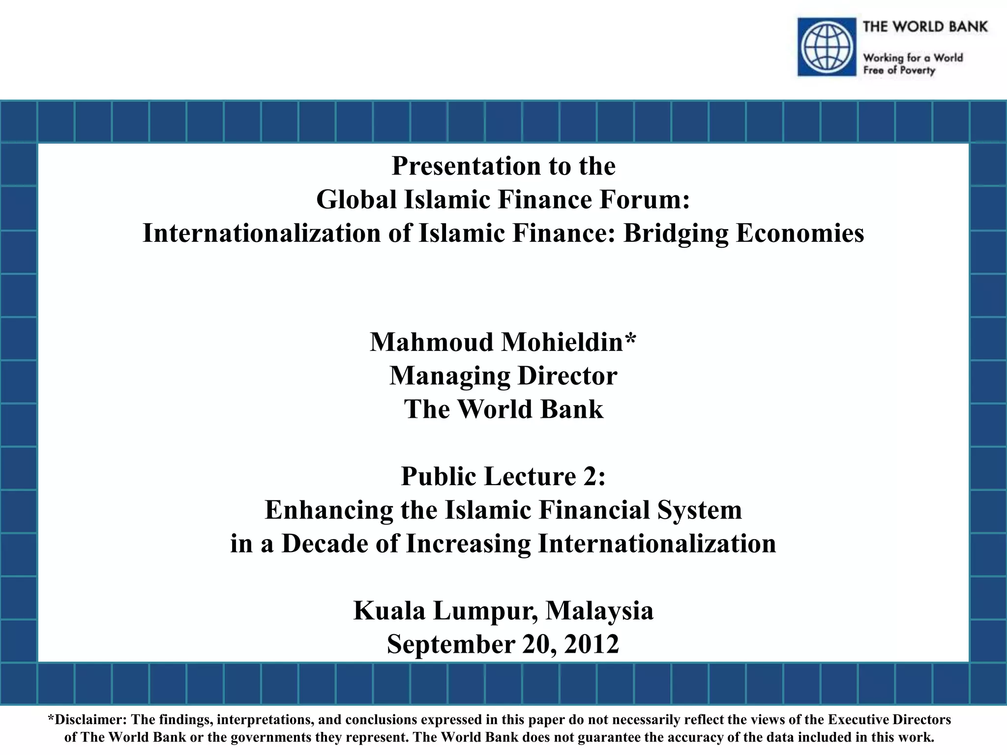 Internationalization of Islamic Finance: Bridging Economies | PPTX