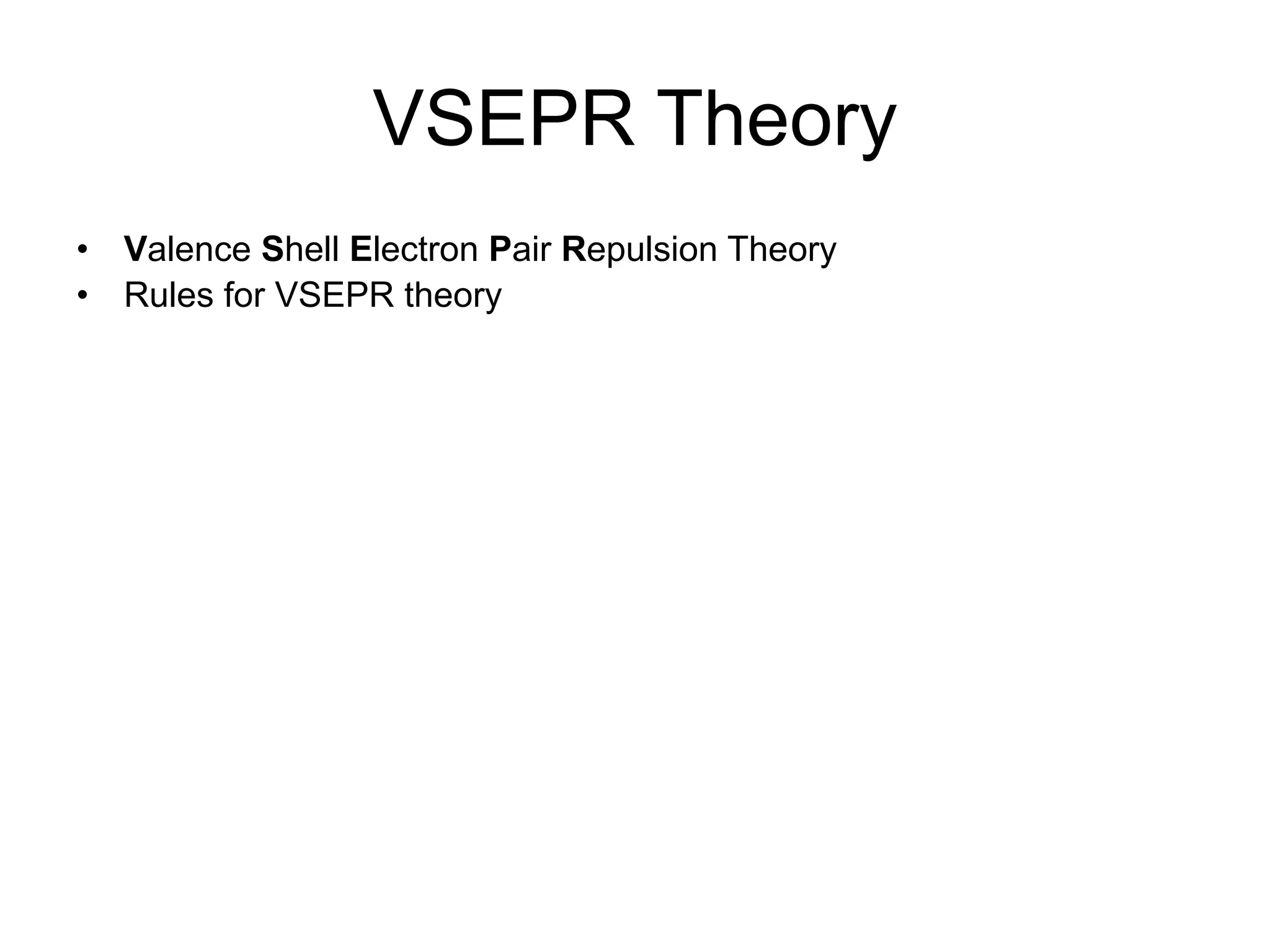 Vsepr theory | KEY