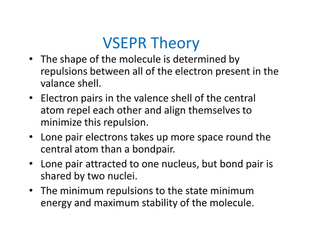 Vsepr theory | PPTX | Chemistry | Science