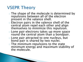 Vsepr theory & hybridization | PPTX