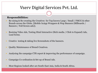 Vserv digital services pvt. ltd. work | PPTX