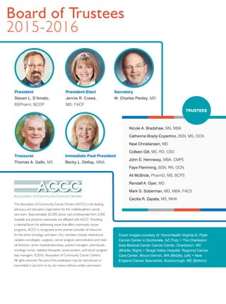 Designed this Annual Report for the Association of Community Cancer ...