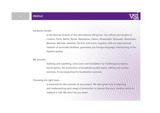 Company Profile VSI -Berlin | PDF