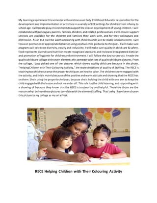 Vsible learning project - e portfolio artifacts & reflelctions | DOCX