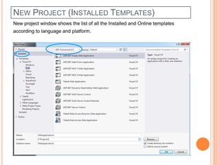 Introduction of VS2012 IDE and ASP.NET Controls | PPSX | Web Design and HTML | Internet
