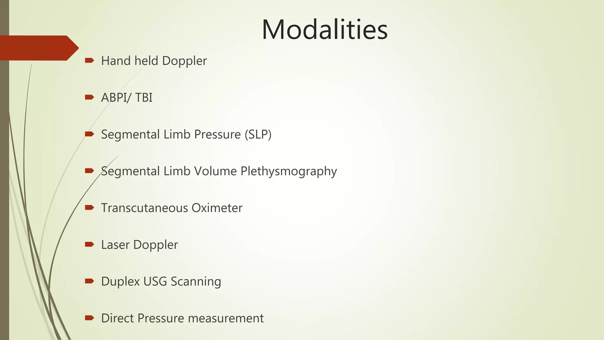 Vascular Laboratory: Arterial Physiologic Assessment & Arterial Duplex ...