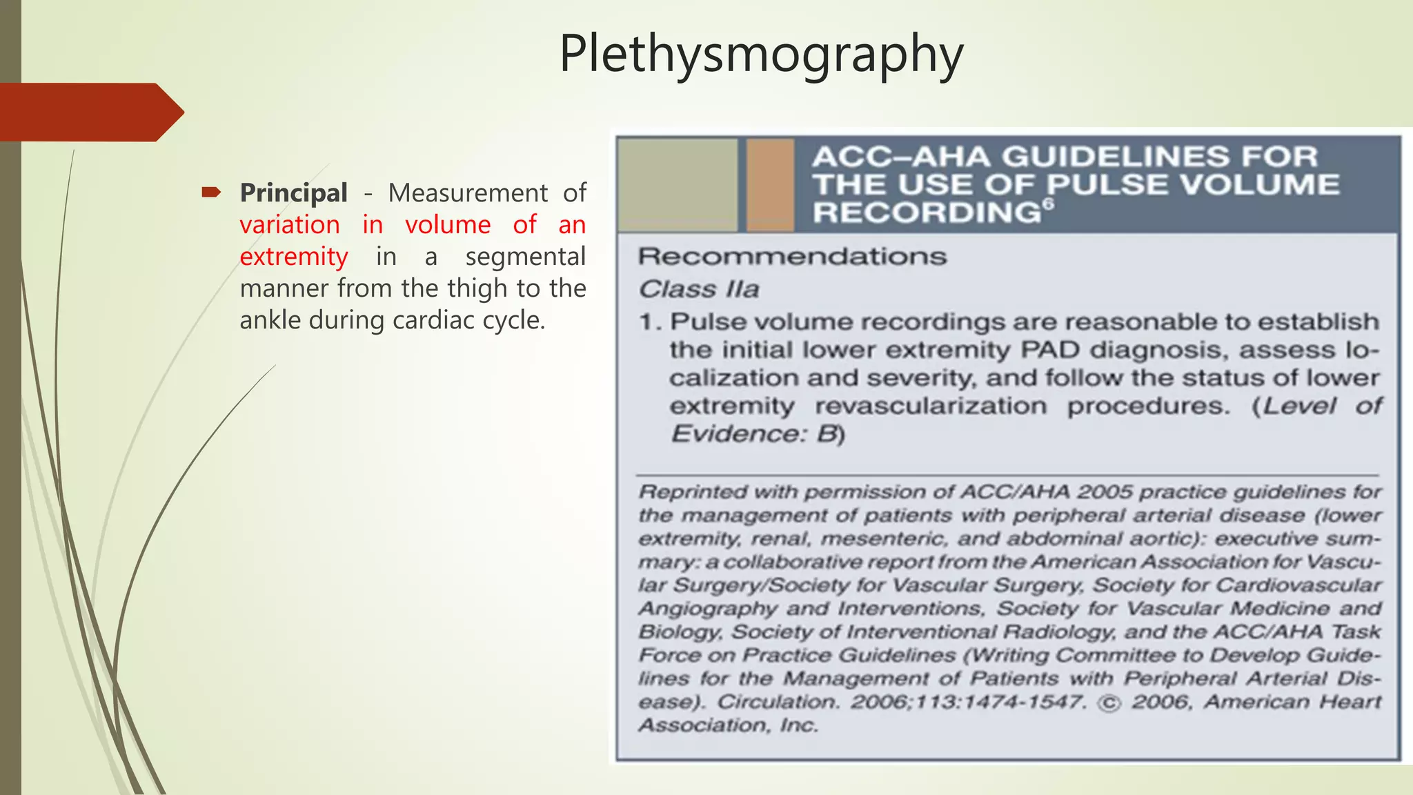 Vascular Laboratory: Arterial Physiologic Assessment & Arterial Duplex ...