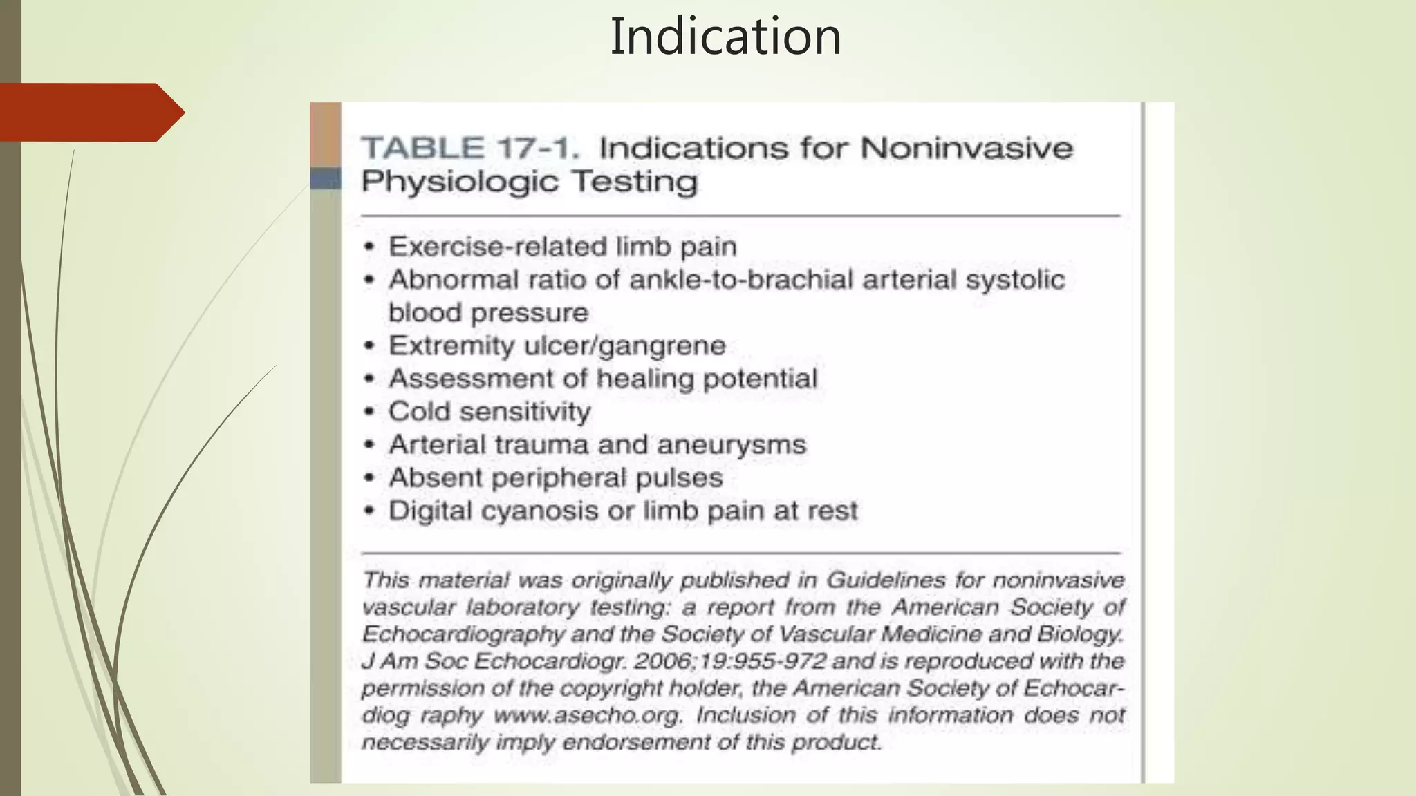 Vascular Laboratory: Arterial Physiologic Assessment & Arterial Duplex ...