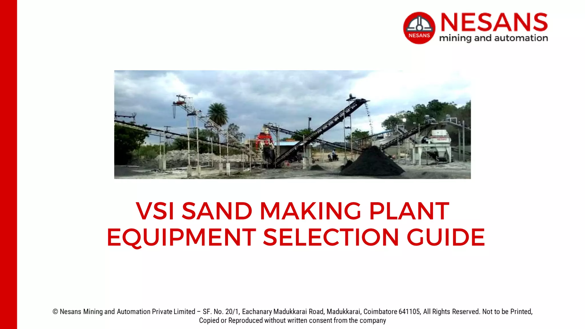 Nesans - VSI Sand Making Plant, Equipment Selection Guide | PDF