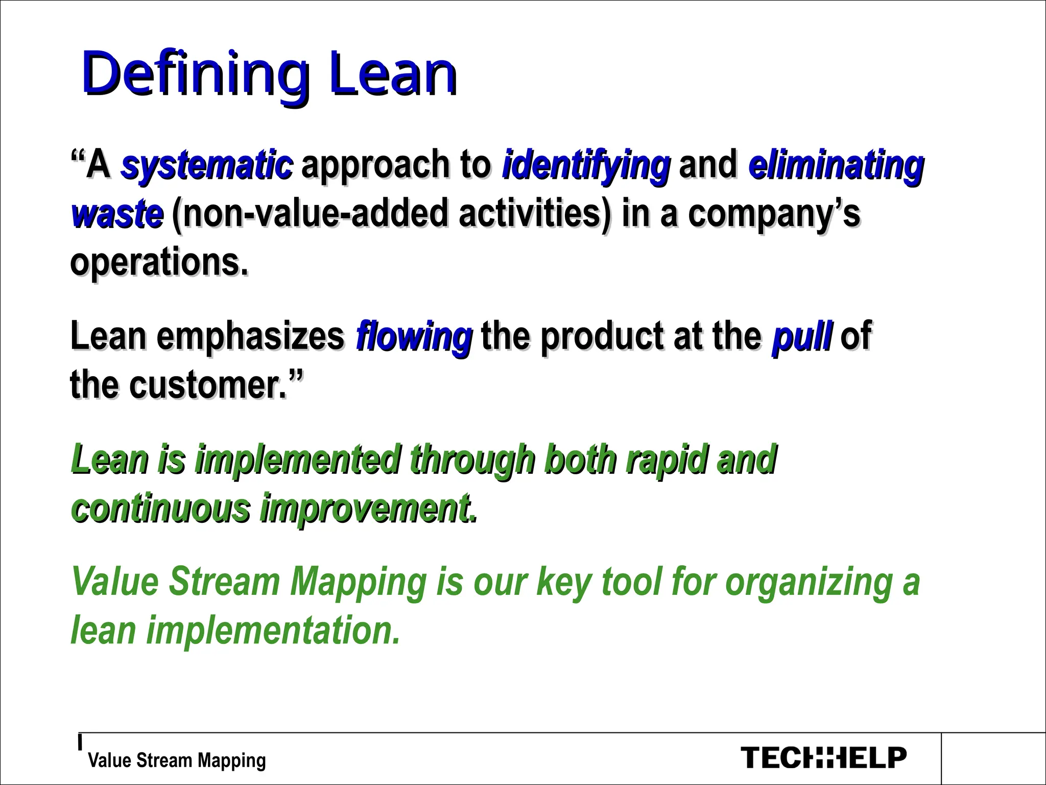 VAlue Stream Mapping and its Application | PPT