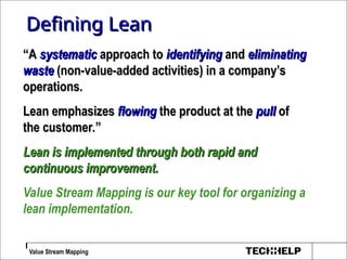 VAlue Stream Mapping and its Application | PPT