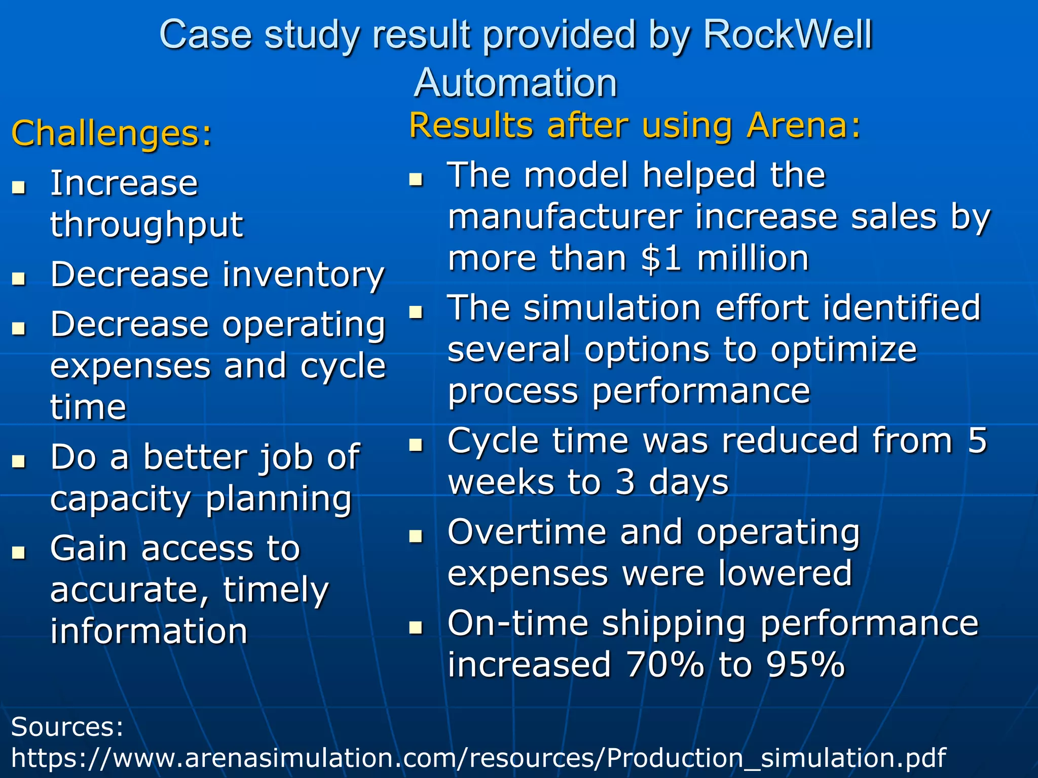 Vsm and wip with arena simulation | PPTX