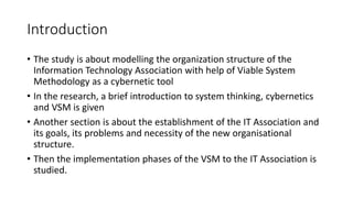 A Viable System Model Approach to the Organisational Structure of the ...