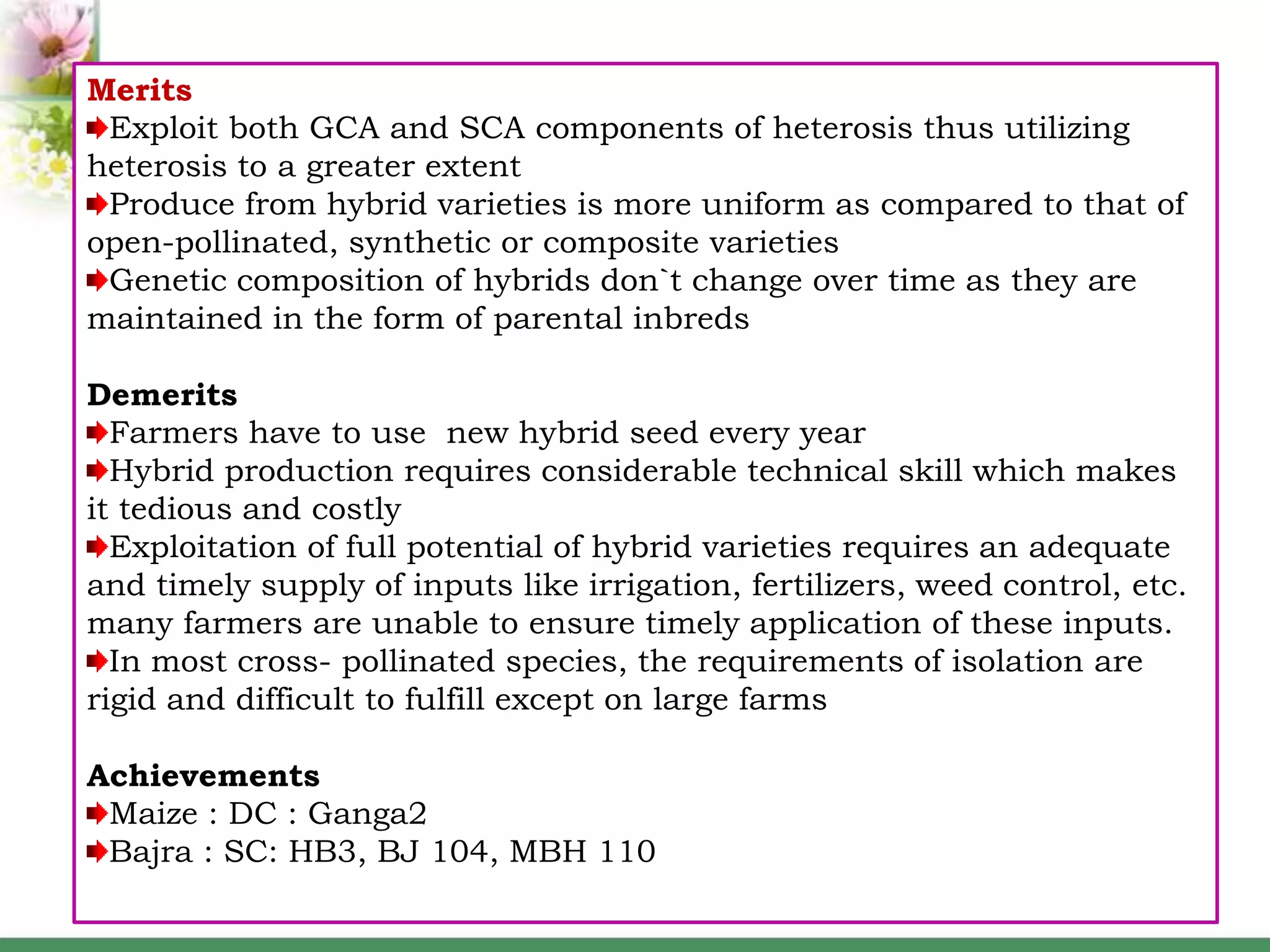 Breeding methods in cross pollinated crops with major emphasis on ...