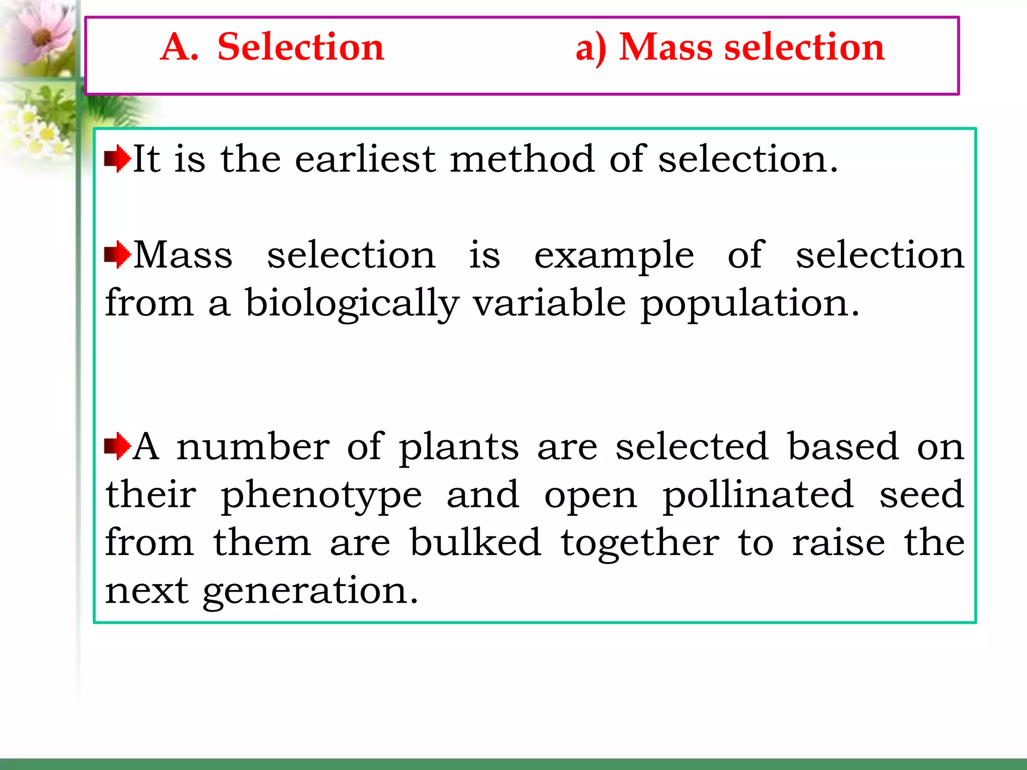 Breeding methods in cross pollinated crops with major emphasis on ...