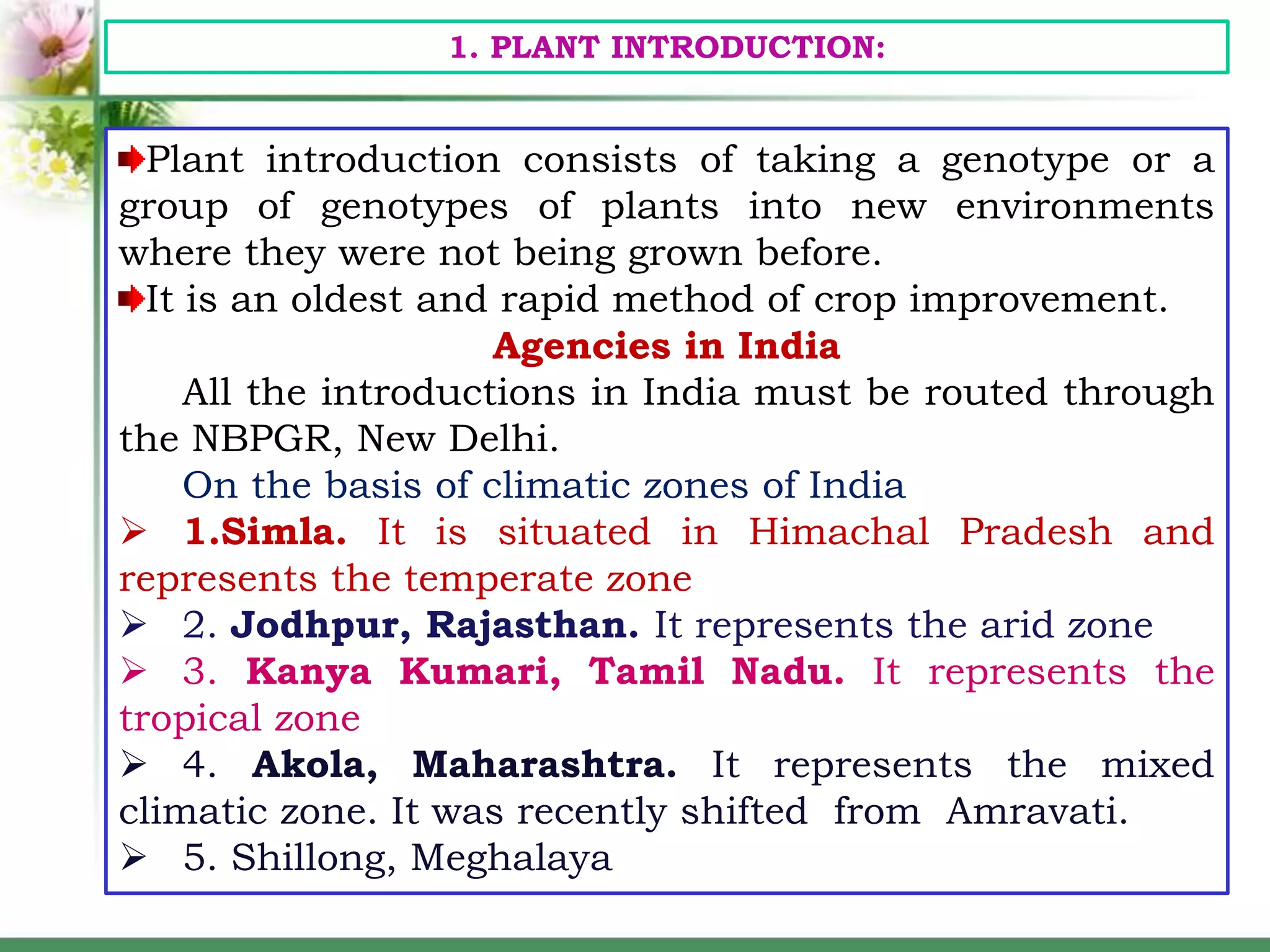 Breeding methods in cross pollinated crops with major emphasis on ...