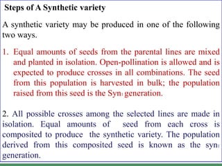 Breeding methods in cross pollinated crops with major emphasis on ...