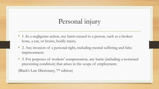 Терминологическое исследование: моральный вред vs Personal injury | PPTX