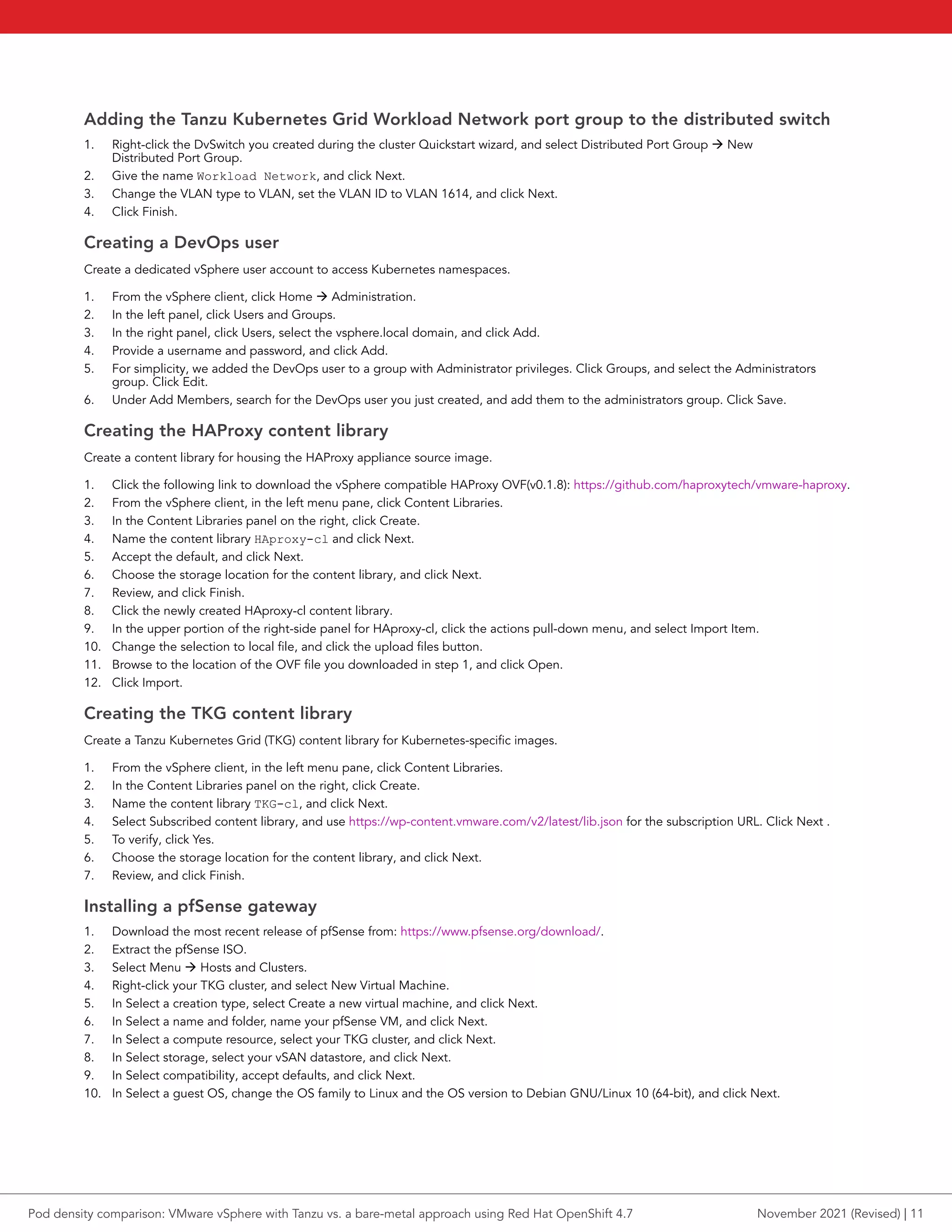 Pod density comparison: VMware vSphere with Tanzu vs. a bare-metal ...
